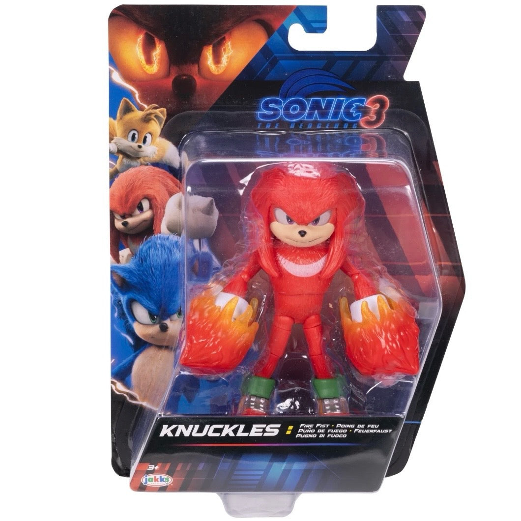 Sonic the Hedgehog 3 Movie 5-inch Knuckles action figure with Fire Fis ...